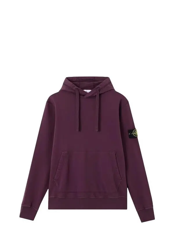 Stone Island Organic Cotton Fleece Hoodie 6100062 - Amaranth