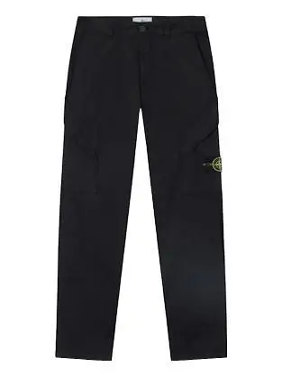 Stone Island Supima Cotton Twill Stretch Trousers - Black