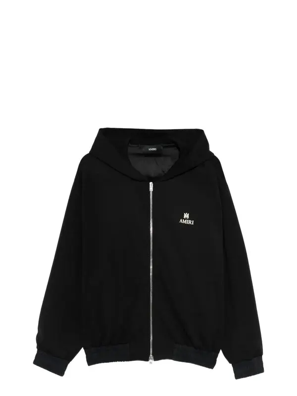 Amiri Logo Zip-up Hoodie - Black