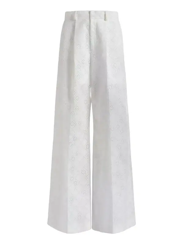 Alberta Ferretti Eyelet Trousers - White