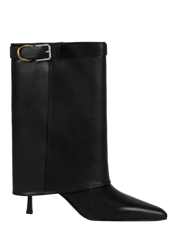 POTAMY 70mm Buckle-detail Leather Boots - Black