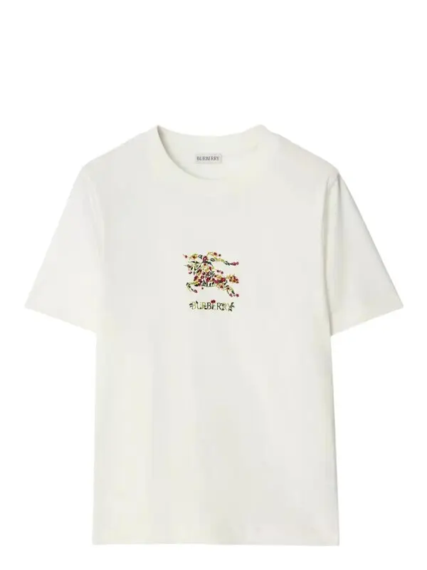 Burberry Floral-embroidered T-shirt - White