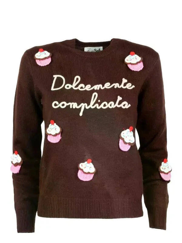 MC2 SAINT BARTH Crew Neck Cupcake Sweater - Brown