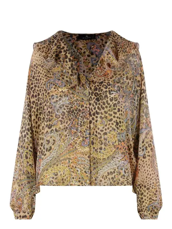 Etro Printed Silk Shirt - Neutrals