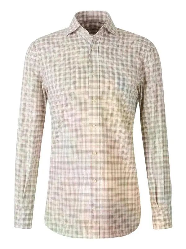 ATELIER MUNRO Buttoned Patterned Dress Shirt - Neutrals