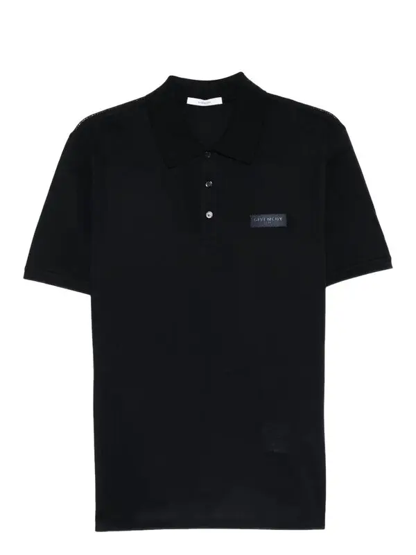 Givenchy Logo-patch Polo Shirt - Black