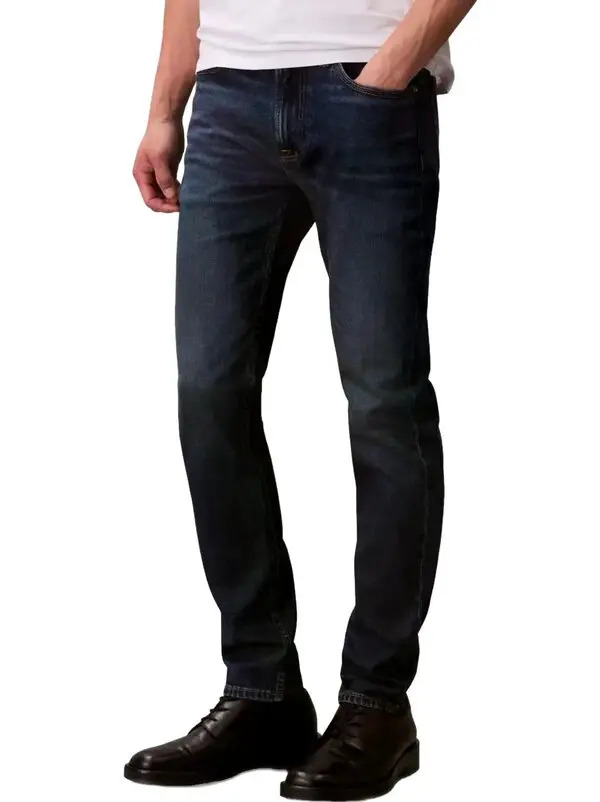 Calvin Klein Five-pocket Jeans With Logo Patch - Blue