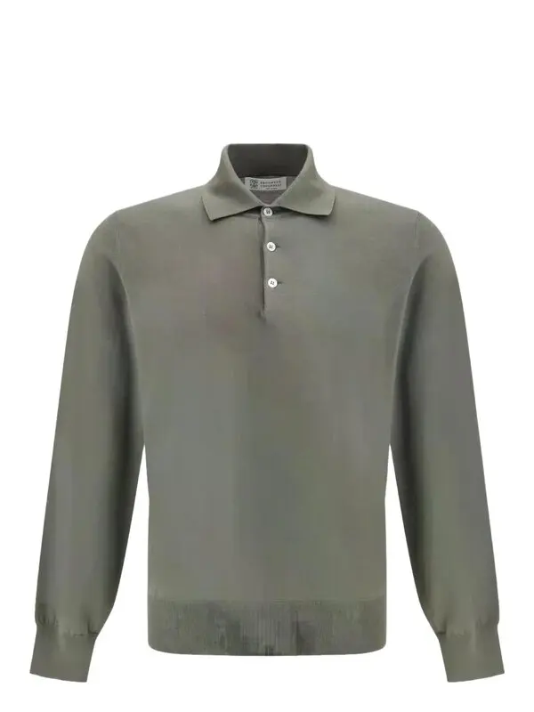 Brunello Cucinelli Long-sleeve Knitted Polo Shirt - Green