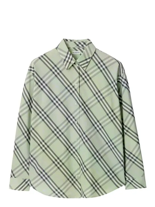 Burberry Check Cotton Shirt - Green