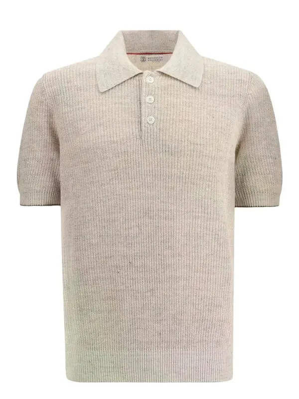 Brunello Cucinelli Short-sleeve Knitted Polo Shirt - Neutrals