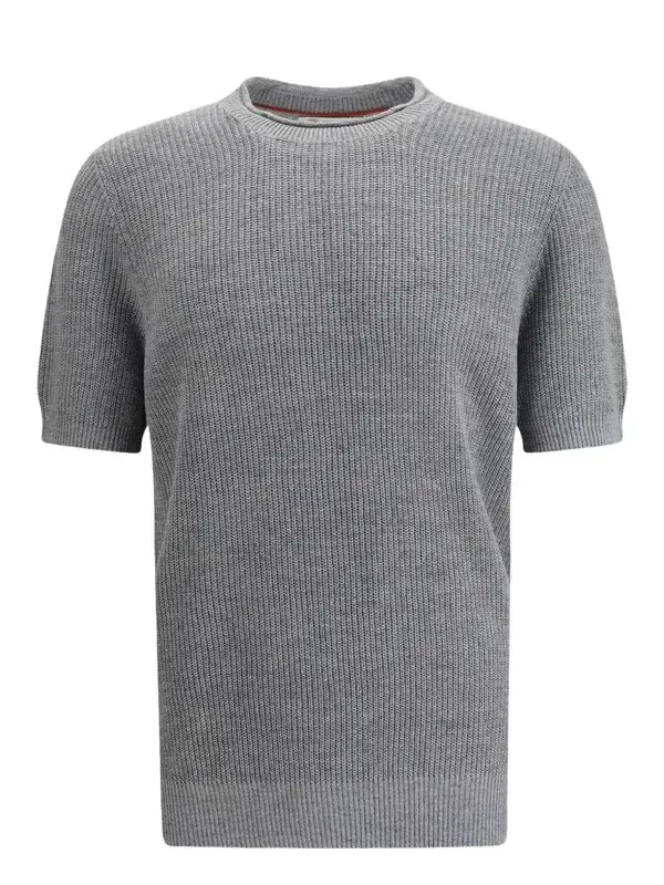 Brunello Cucinelli Short-sleeve Knitted T-shirt - Grey