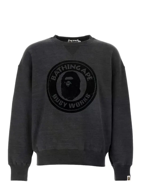 A BATHING APE® Long-sleeve Graphic Sweater - Grey