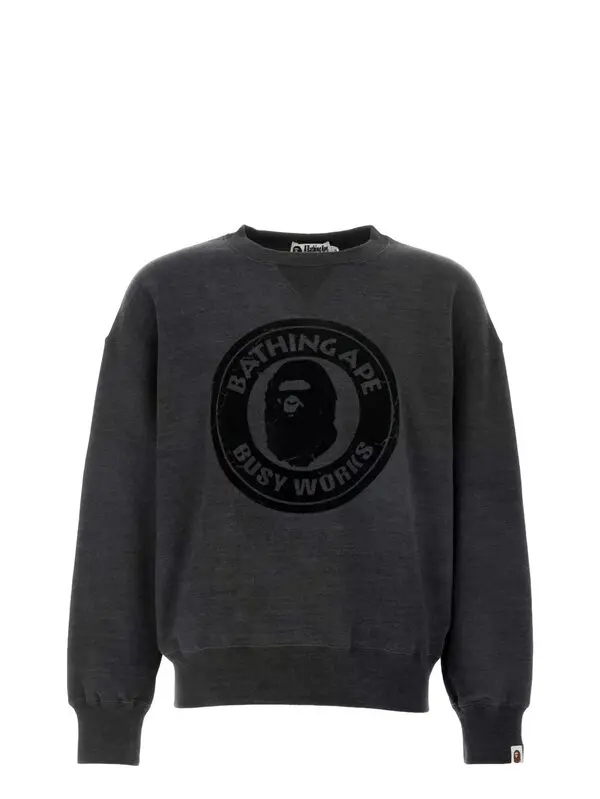 A BATHING APE Long-sleeve Graphic Sweater - Grey