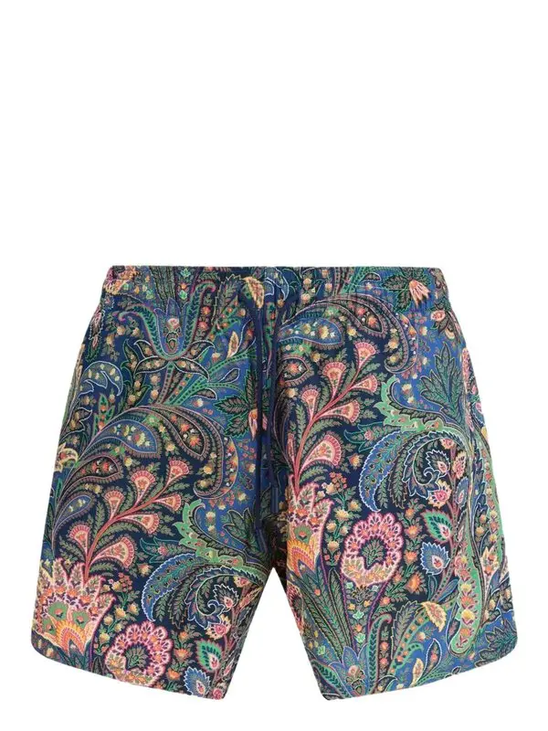 Etro Paisley-print Swim Shorts - Blue