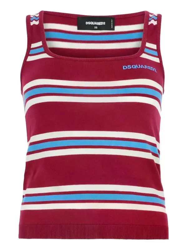 Dsquared2 Striped Knit Tank Top - Red