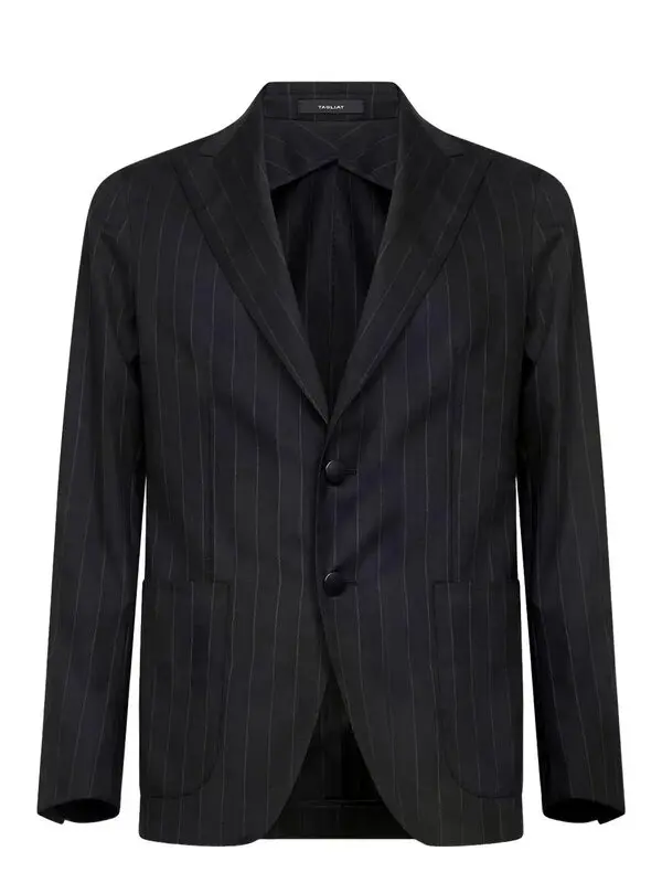 Tagliatore Pinstriped Peak-lapel Blazer - Black