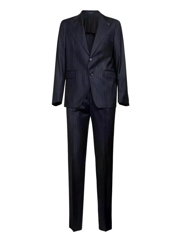 Tagliatore Pinstriped Single-breasted Suit - Blue