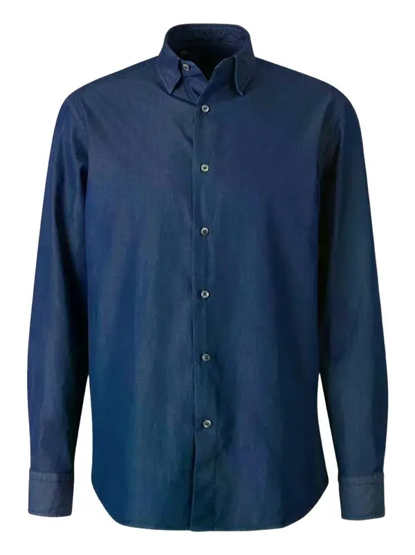 Brioni Classic Collar Buttoned Dress Shirt - Blue