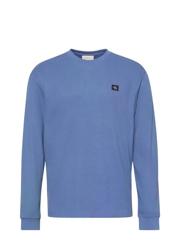 Calvin Klein Long-sleeve Logo-patch Sweater - Blue
