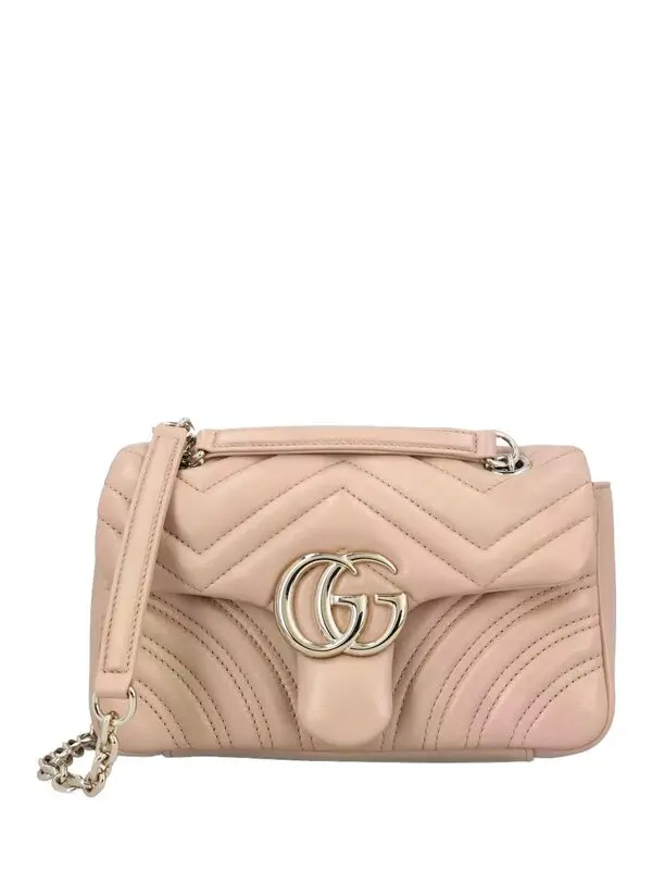 Gucci Chevron Gg Lambskin Shoulder Bag - Neutrals