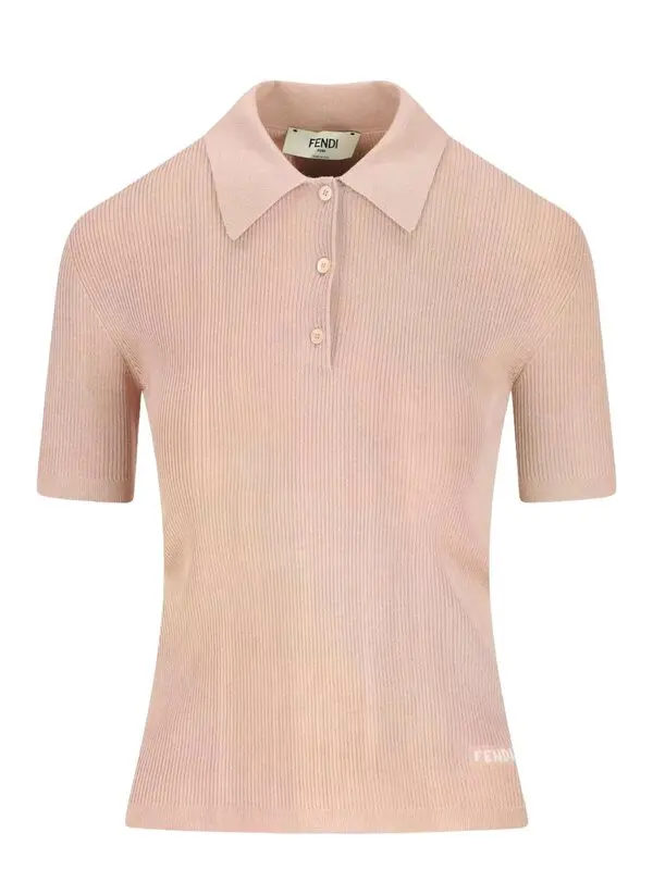 Fendi Button-up Short Sleeve Polo Shirt - Pink