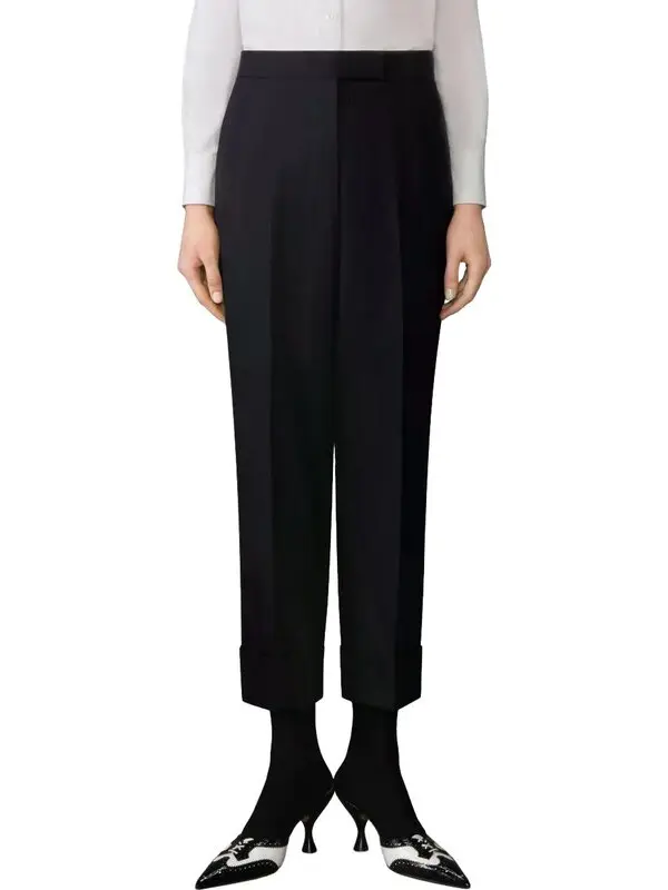 Thom Browne Wool Tuxedo Stripe Trousers - Black