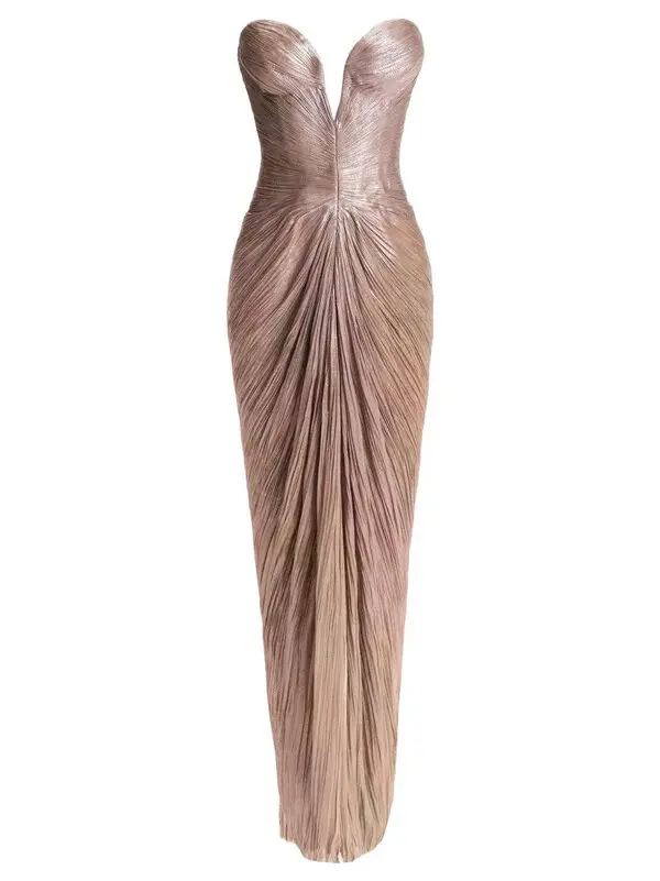 MARIA LUCIA HOHAN Alessandra Strapless Maxi Dress - Gold