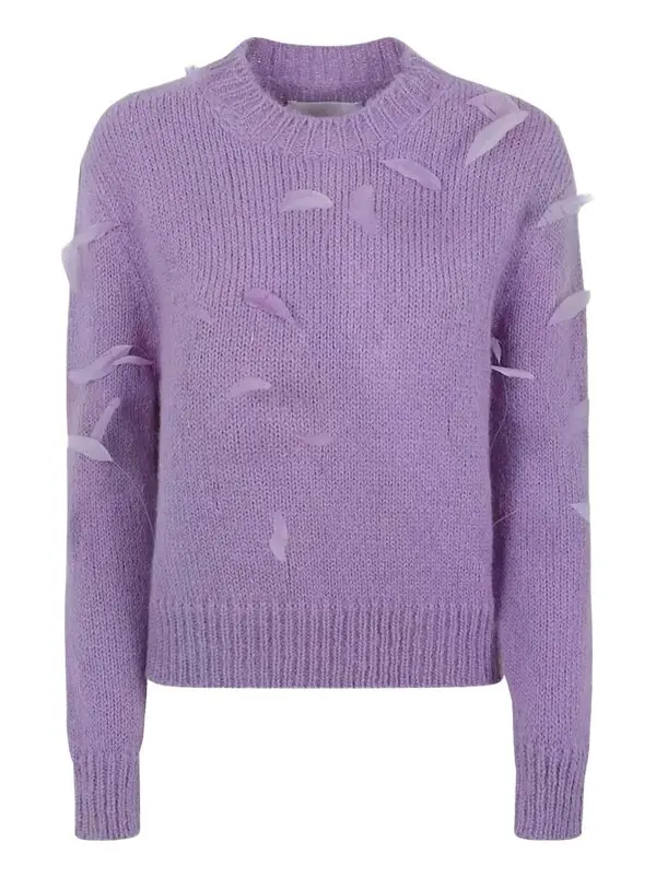 JIL SANDER Feather-embellished Sweater - Purple