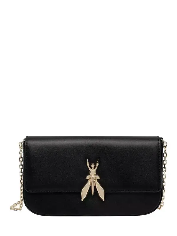 Patrizia Pepe Appliqué Chain Satchel - Black