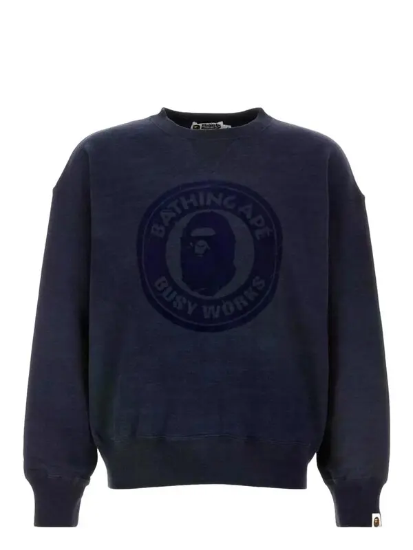 A BATHING APE® Cotton Printed Sweater - Blue