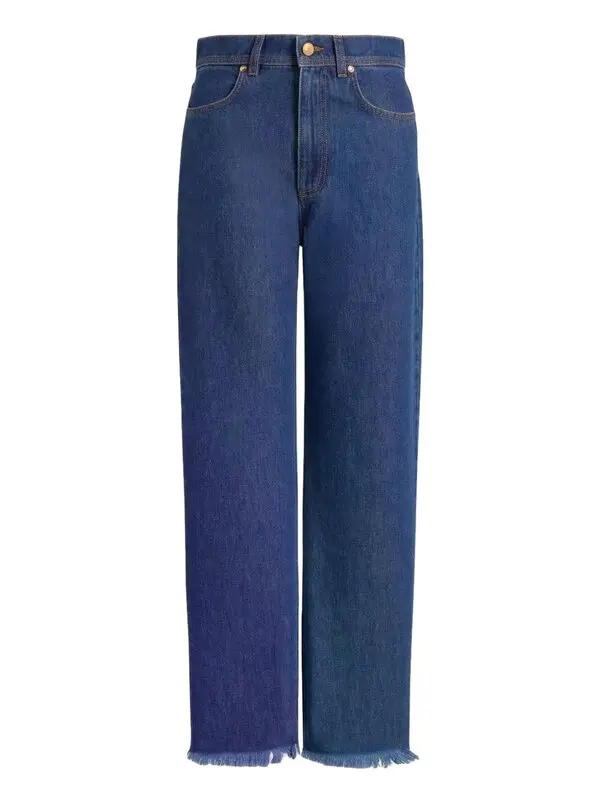 Alberta Ferretti Fringed-hem Jeans - Blue