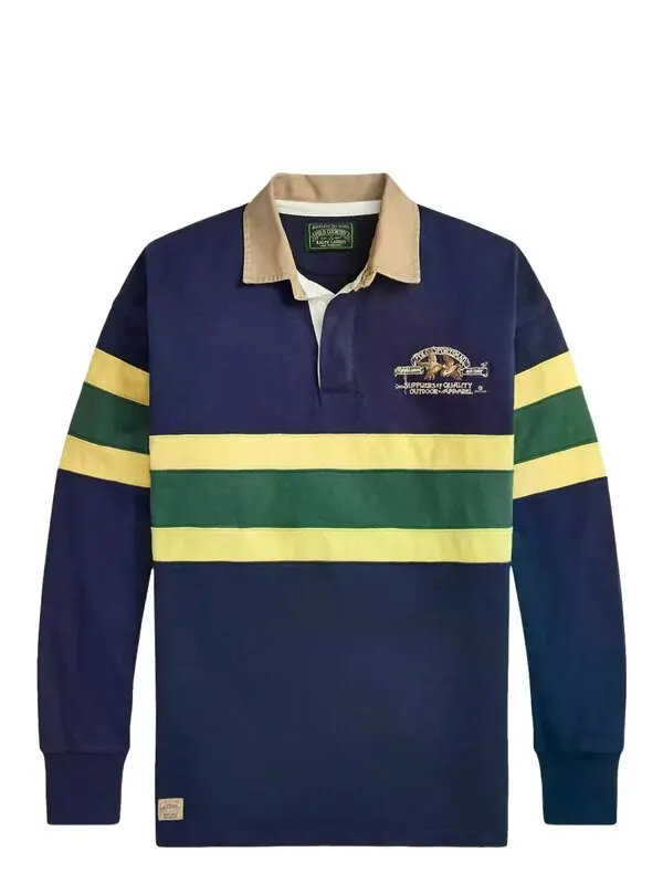 Polo Ralph Lauren Striped-detail Long-sleeve Polo Shirt - Blue