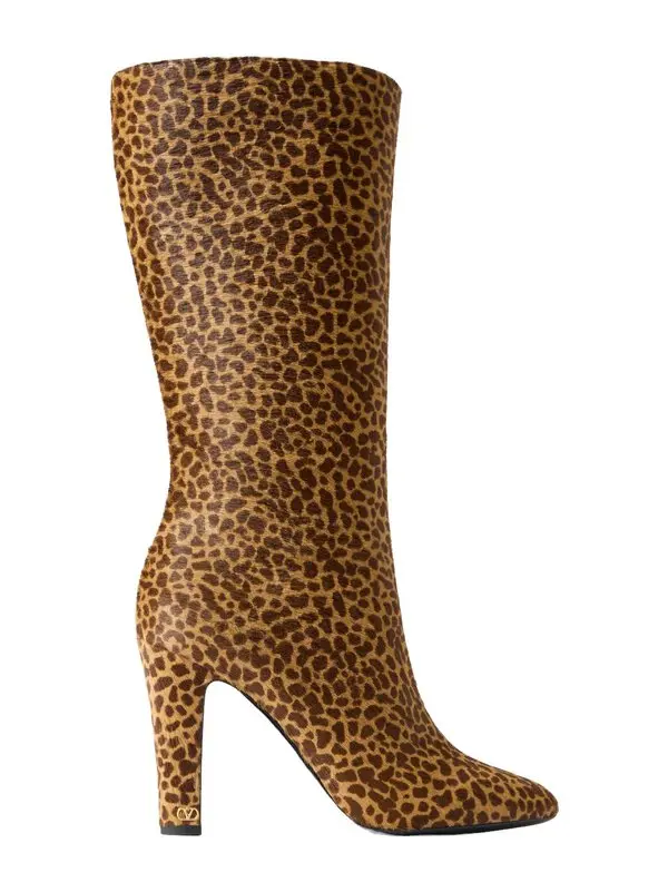Valentino Garavani Leopard-print Calf Hair Knee Boots - Animal Print