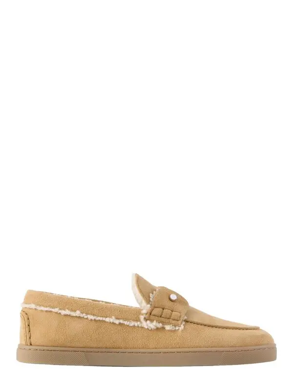 CHRISTIAN LOUBOUTIN Chambeliboat Shearling-lined Loafers - Brown