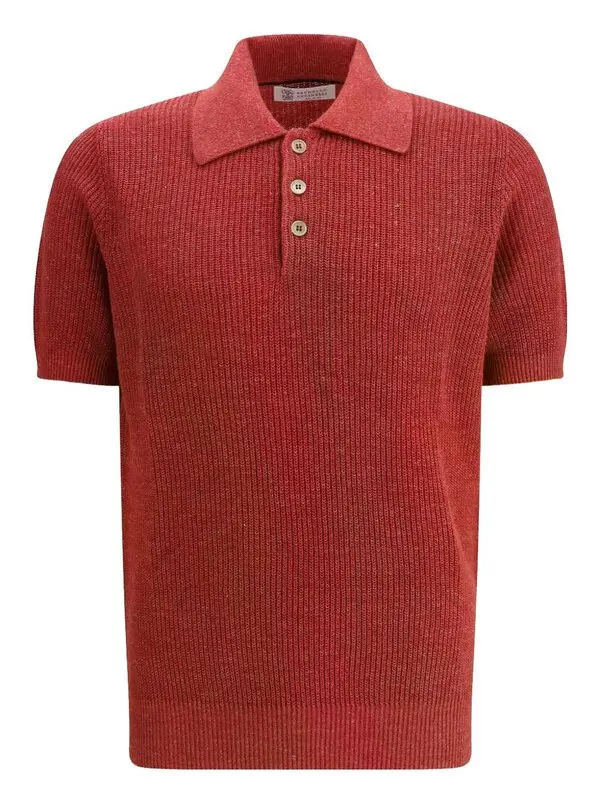 Brunello Cucinelli Short-sleeve Knitted Polo Shirt - Red