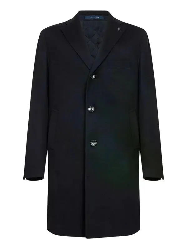 Tagliatore Three-button Coat With Logo Pin - Blue