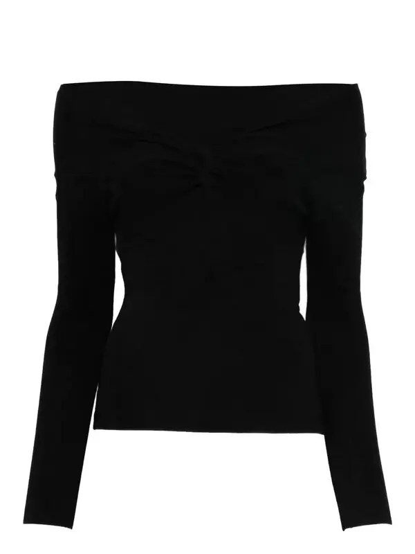 IVORY PARIS Off-shoulder Sweater - Black