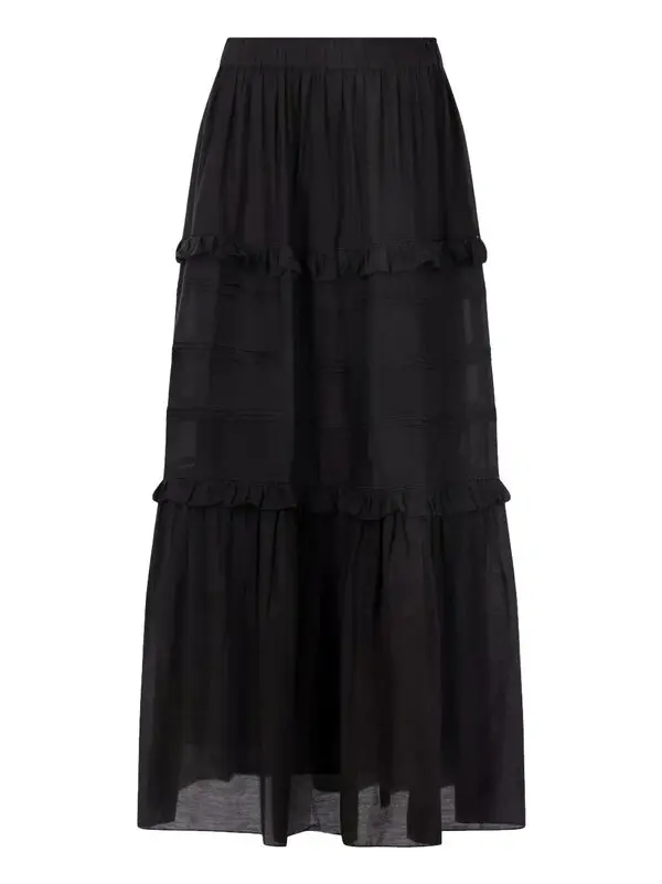 MARANT ETOILE Tiered Maxi Skirt With Ruffle Detail - Black