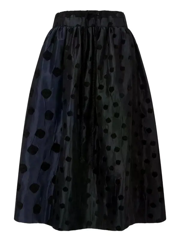 STUDIO TOMBOY Polka-dot Midi Skirt - Black