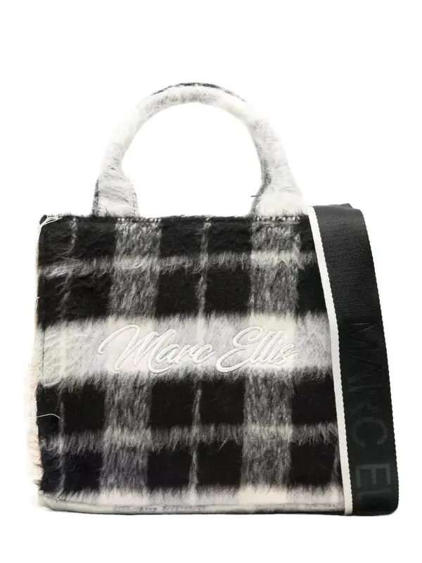MARC ELLIS Check Tote Bag - Black