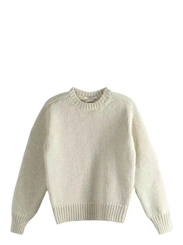 Auralee Crew-neck Wool-cashmere Blend Sweater - Neutrals