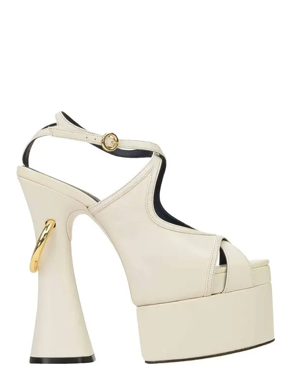 LANVIN Smile 105 Platform Sandal Heel - White