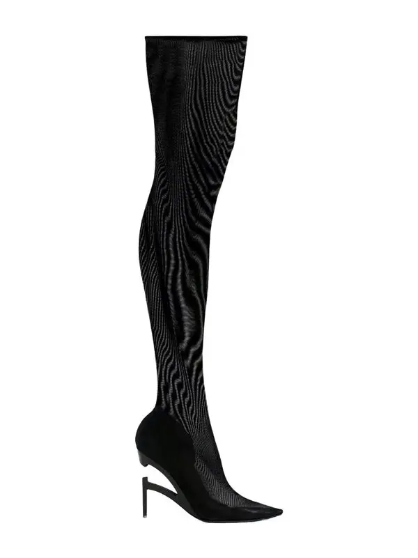B1ARCHIVE 100mm Mesh-textured Over-the-knee Boots - Black