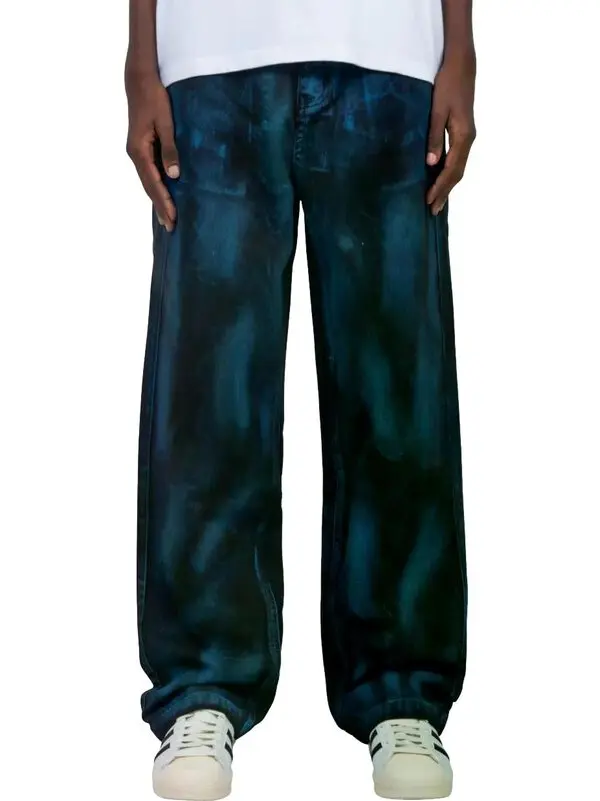 ARTE ANTWERP Paint Splatter Straight Leg Jeans - Blue