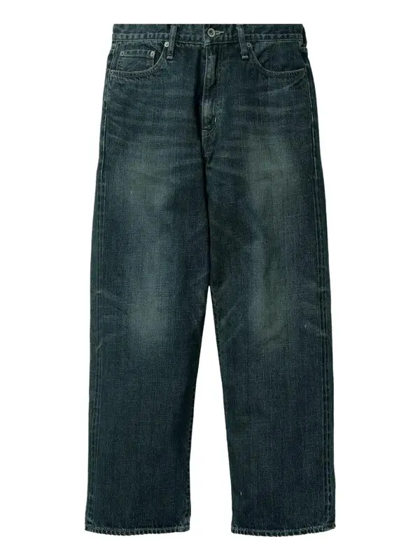 NEIGHBORHOOD Washed Denim Wide Pants - Blue