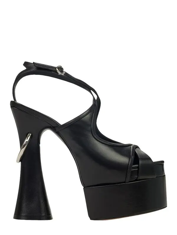 LANVIN Smile 105 Platform Sandal Heel - Black