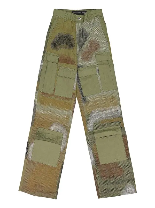 WHO DECIDES WAR BY EV BRAVADO Camouflage Embroidery Pant - Green