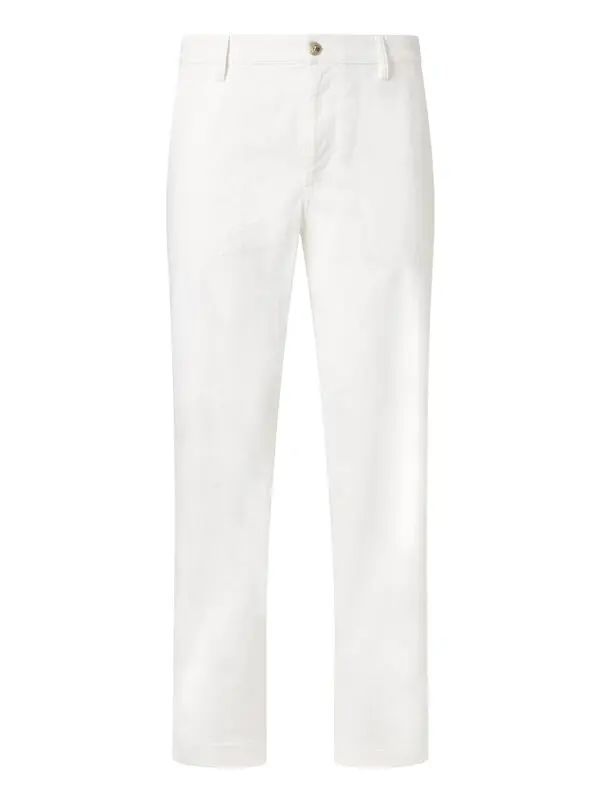 Canali Straight-leg Cotton-blend Twill Trousers - Neutrals