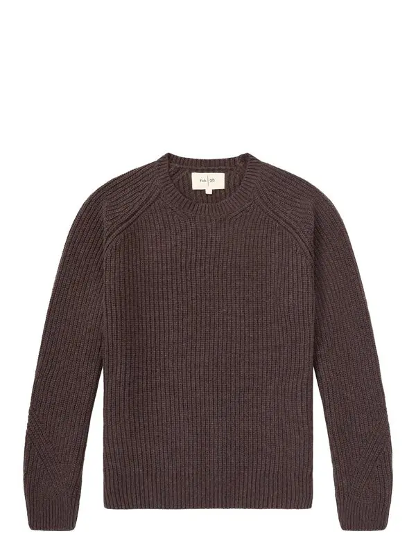 Folk Direction Ribbed Wool-blend Sweater - Brown