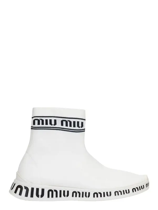 Miu Miu Logo Pull-on High Top - White